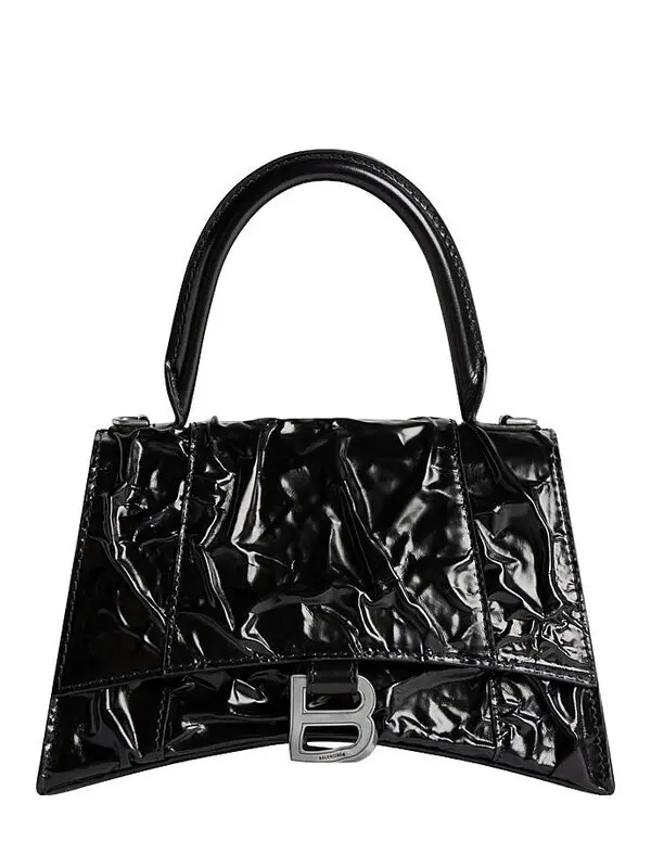 Balenciaga Hourglass Handbag Crushed Effect - Black