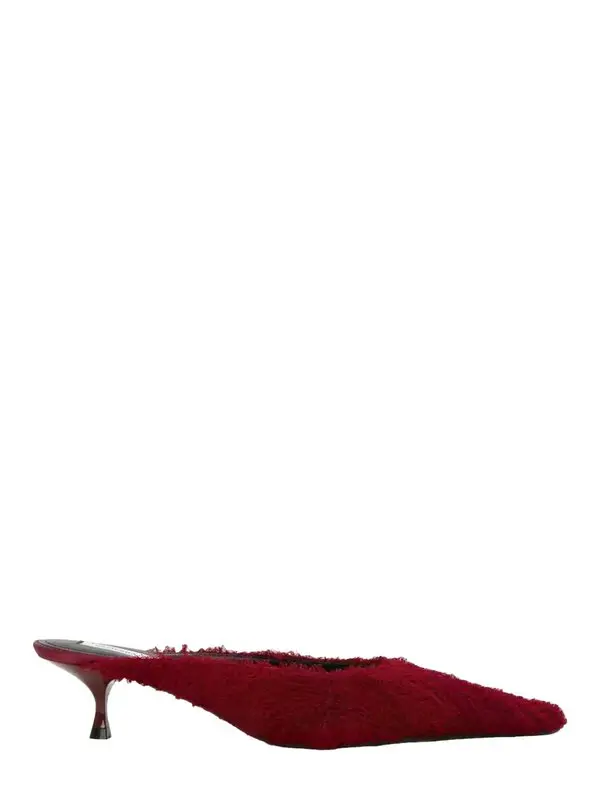 Victoria Beckham 45mm Sloan Pointed-toe Fringed Mules - Red