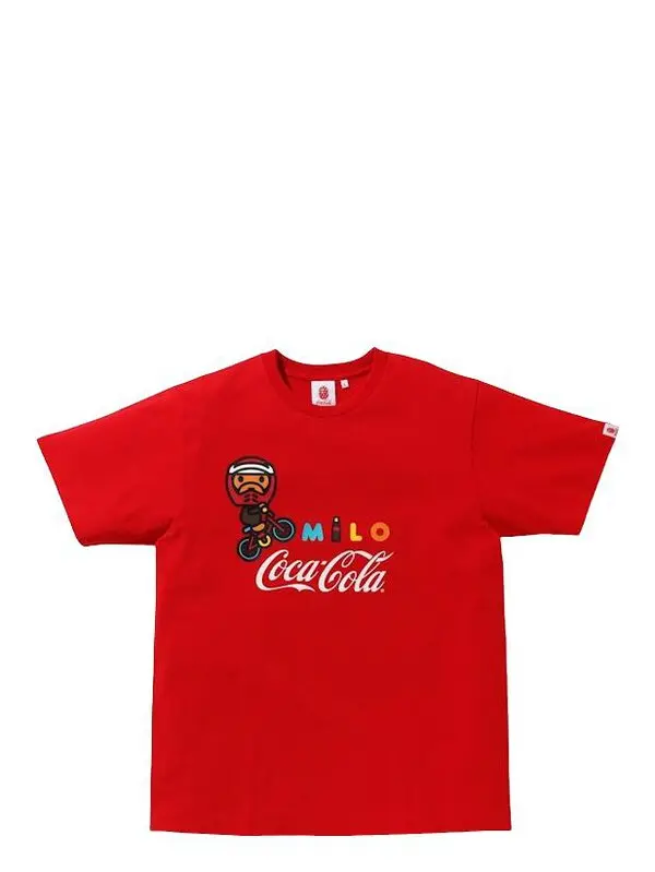 A BATHING APE X Coca Cola Milo Bmx Tee Shirt - Red