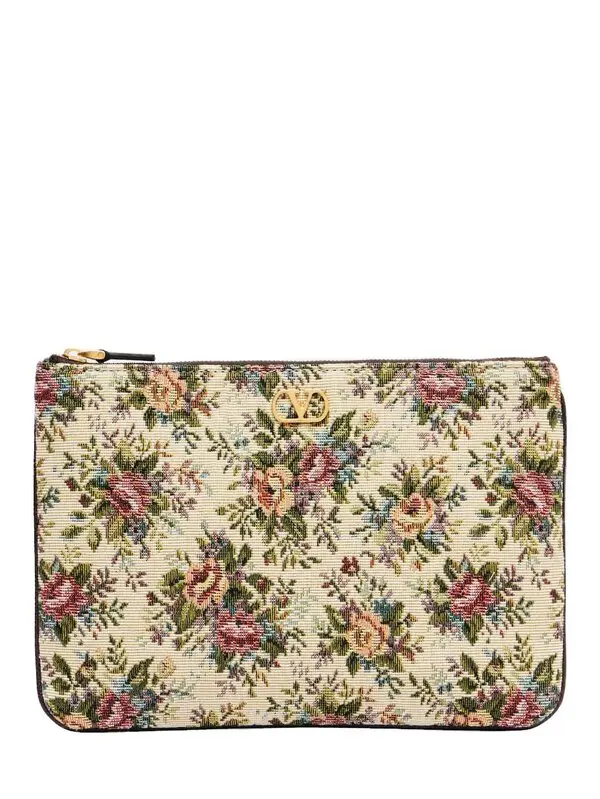Valentino Garavani Vlogo Signature Floral Jacquard Pouch - Multicoloured