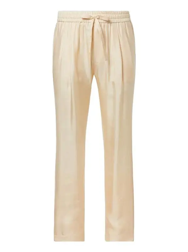 Dolce & Gabbana Silk Tapered Trousers - Beige