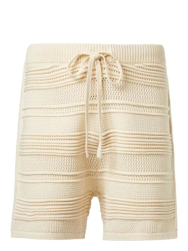 Commas Crochet Cotton-blend Shorts - Beige