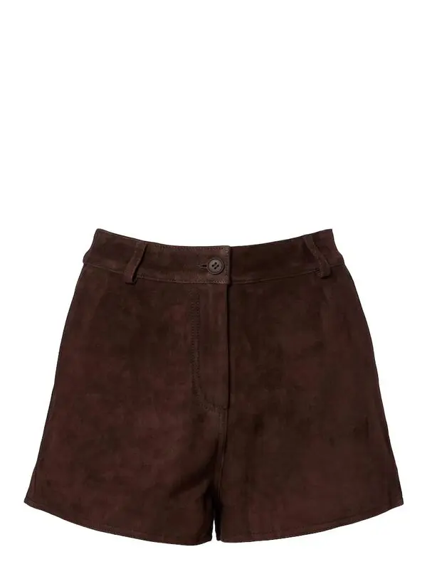Nour Hammour Leontine Suede Shorts - Brown
