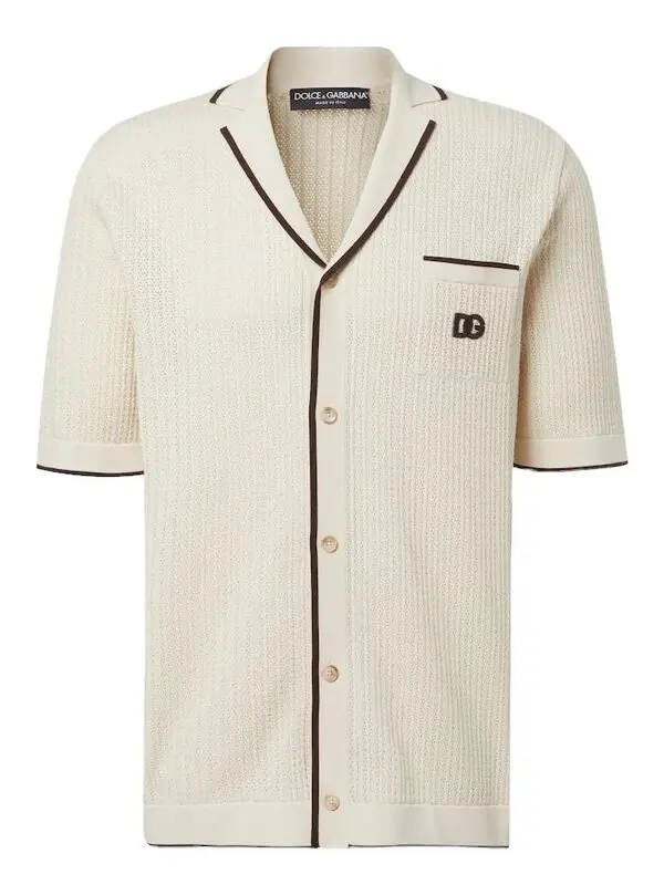 Dolce & Gabbana Dg Knitted Cotton Shirt - Beige
