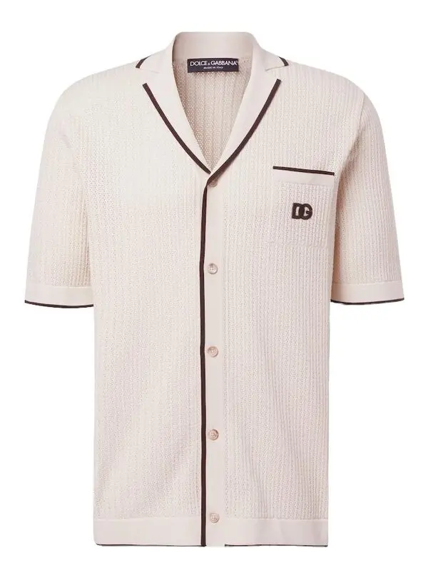 Dolce & Gabbana Dg Knitted Cotton Shirt - Beige