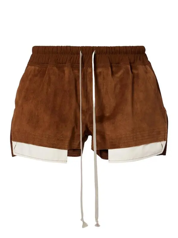 Rick Owens Suede Leather Shorts - Black