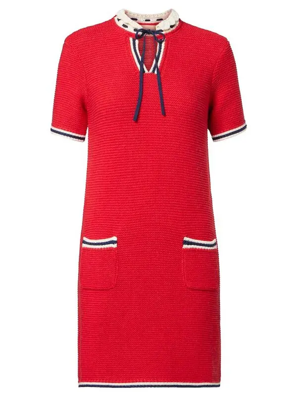 Valentino Garavani Cotton And Wool Minidress - Red