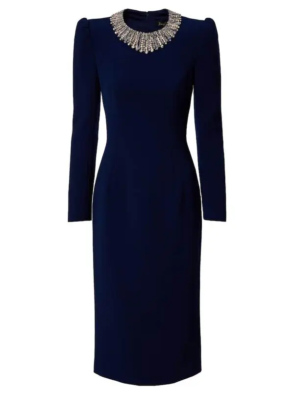 Jenny Packham Cora Embellished Midi Dress - Blue
