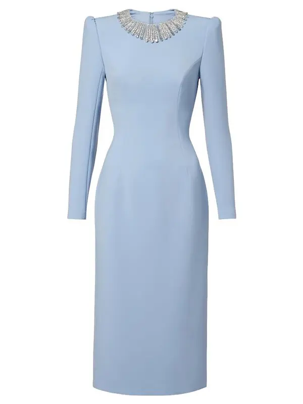 Jenny Packham Cora Embellished Midi Dress - Blue
