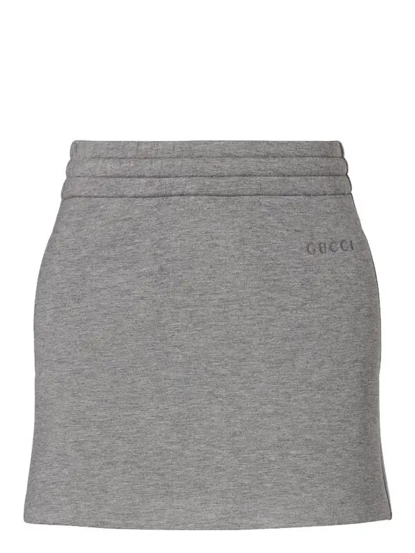 Gucci Logo Jersey Miniskirt - Grey
