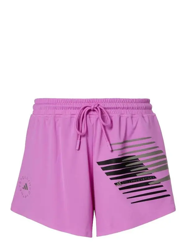 Adidas By Stella McCartney High-rise Drawstring Shorts - Pink