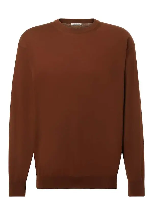 Auralee Knitted Cotton Sweatshirt - Brown
