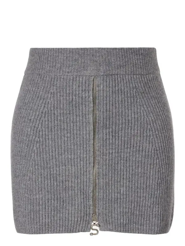 Sportmax Refolo Wool And Cashmere Miniskirt - Grey