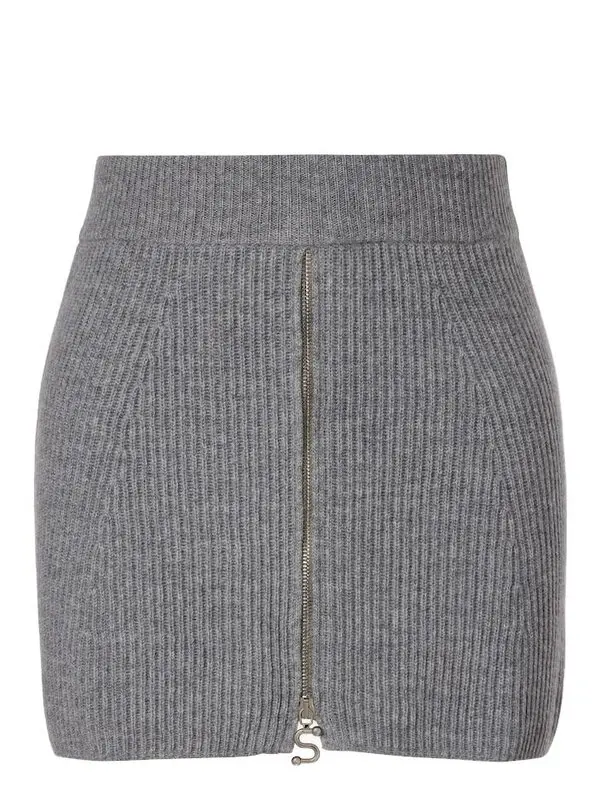 Sportmax Refolo Wool And Cashmere Miniskirt - Grey