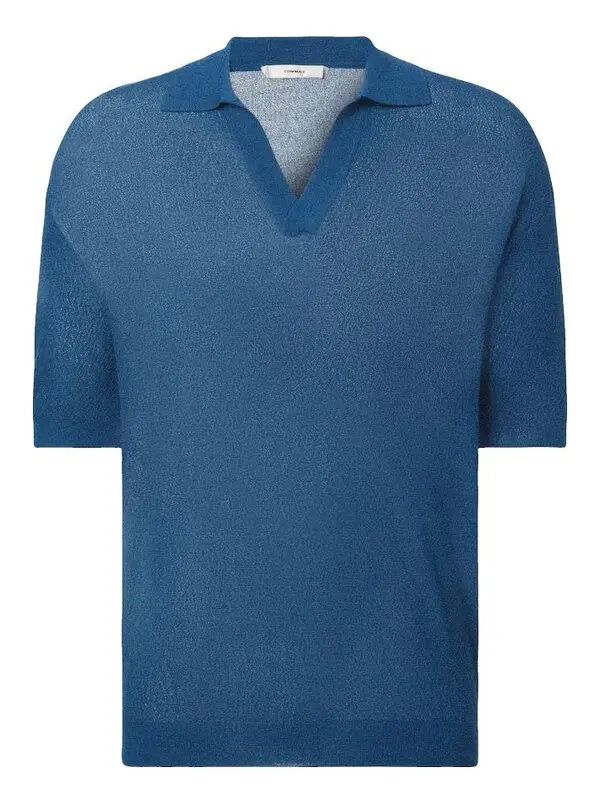 Commas Knitted Polo Shirt - Blue