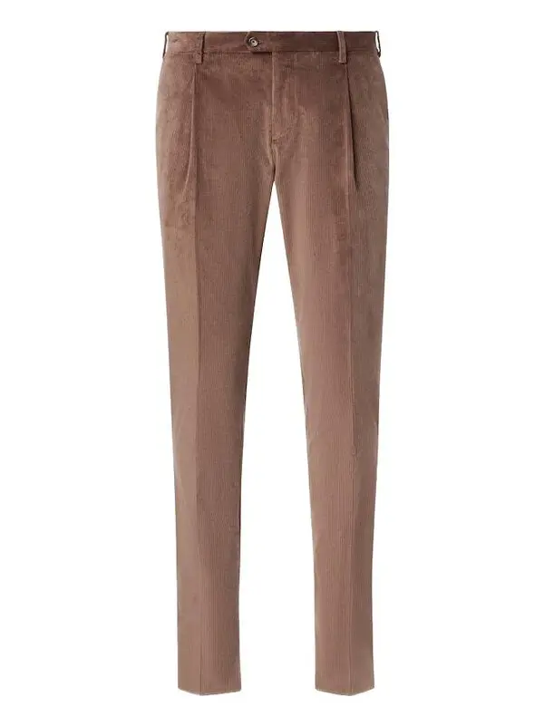 LARDINI Cotton Corduroy Suit Pants - Brown