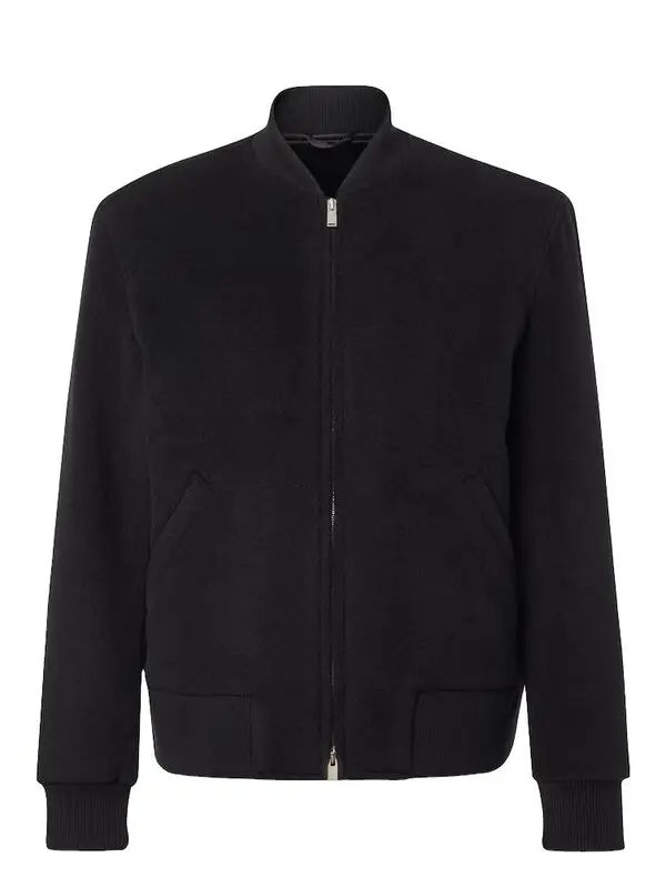 LARDINI Virgin Wool Bomber Jacket - Black