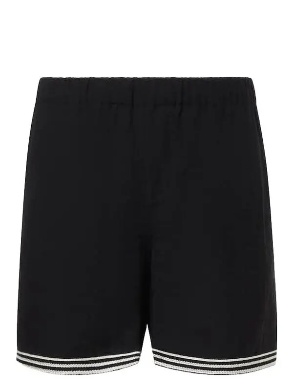 Commas Embroidered Shorts - Black