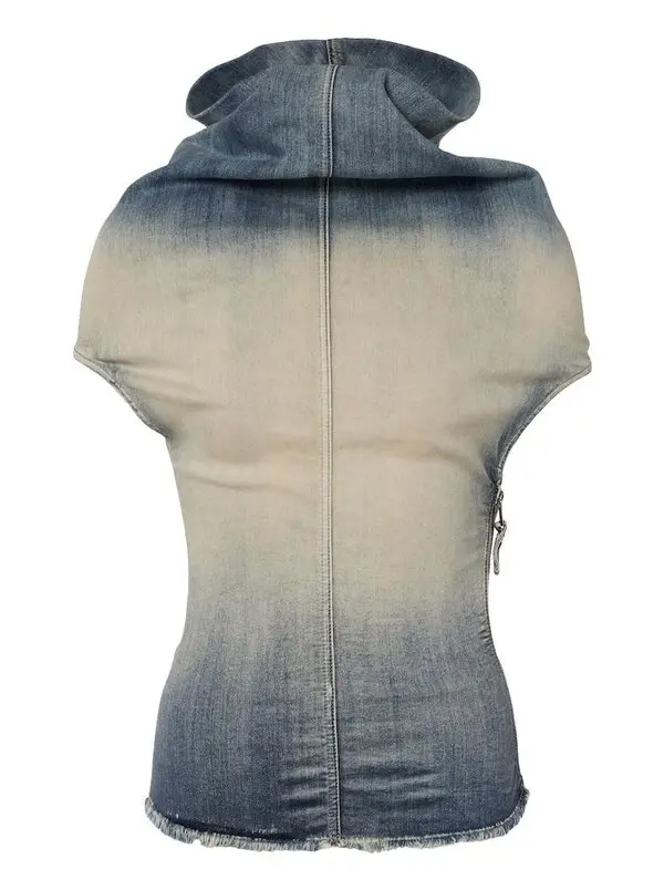 Rick Owens Draped Denim Top - Blue