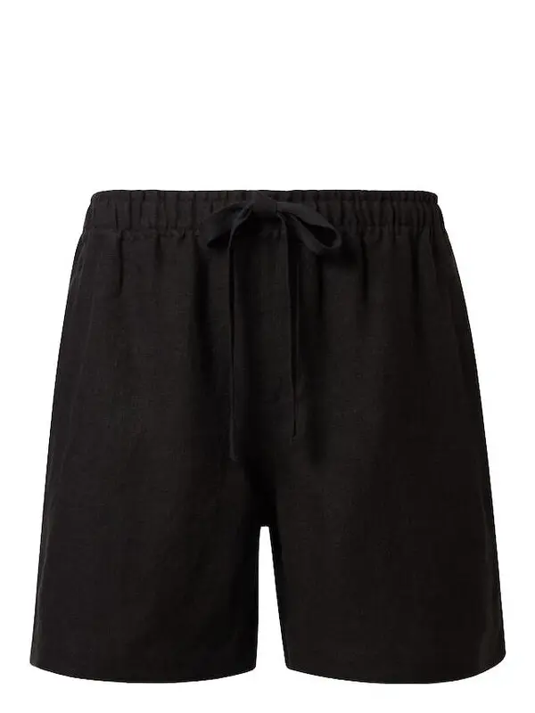 Commas Linen Shorts - Black