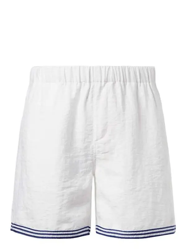 Commas Embroidered Shorts - White