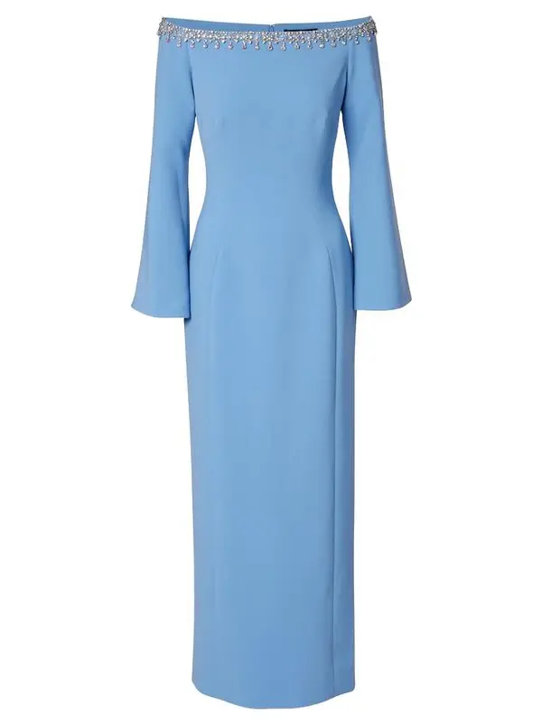Jenny Packham Lima Embellished Maxi Dress - Blue