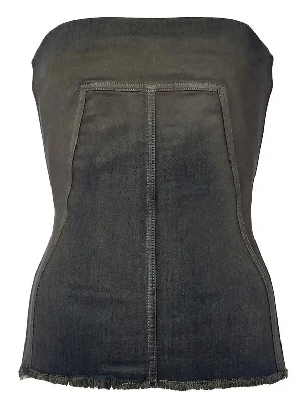 Rick Owens Drkdust Degrade Denim Corset - Grey