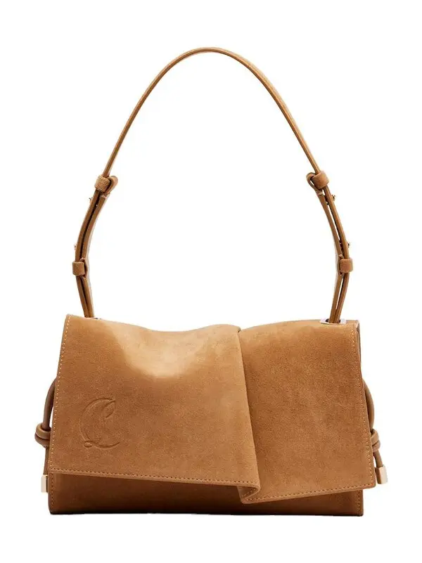 CHRISTIAN LOUBOUTIN Baggy Small Suede Shoulder Bag - Beige