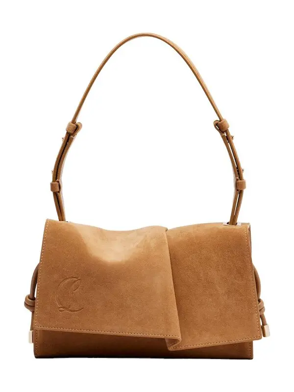 CHRISTIAN LOUBOUTIN Baggy Small Suede Shoulder Bag - Beige