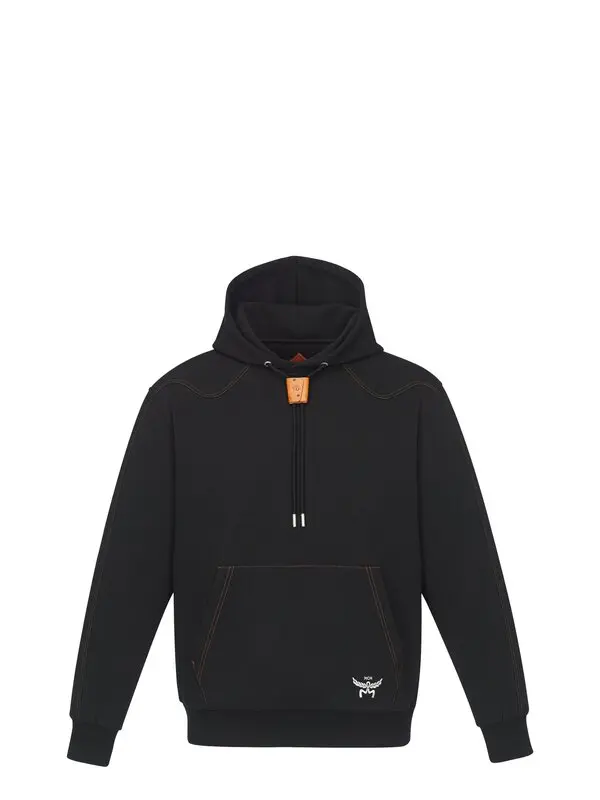 Mcm Logo Stitch Ponte Hoodie - Black