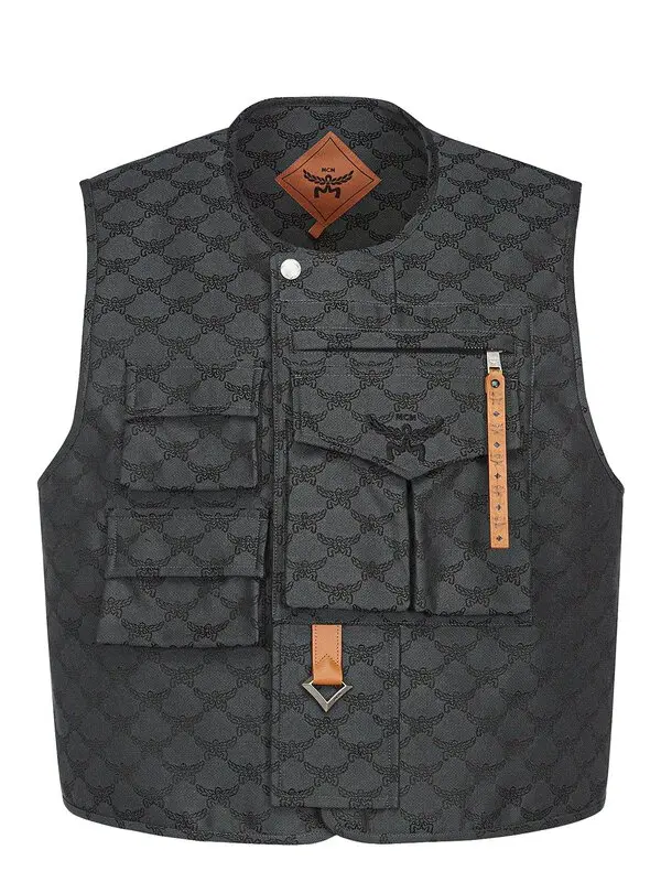 Mcm Lauretos Jacquard Vest - Dark Grey