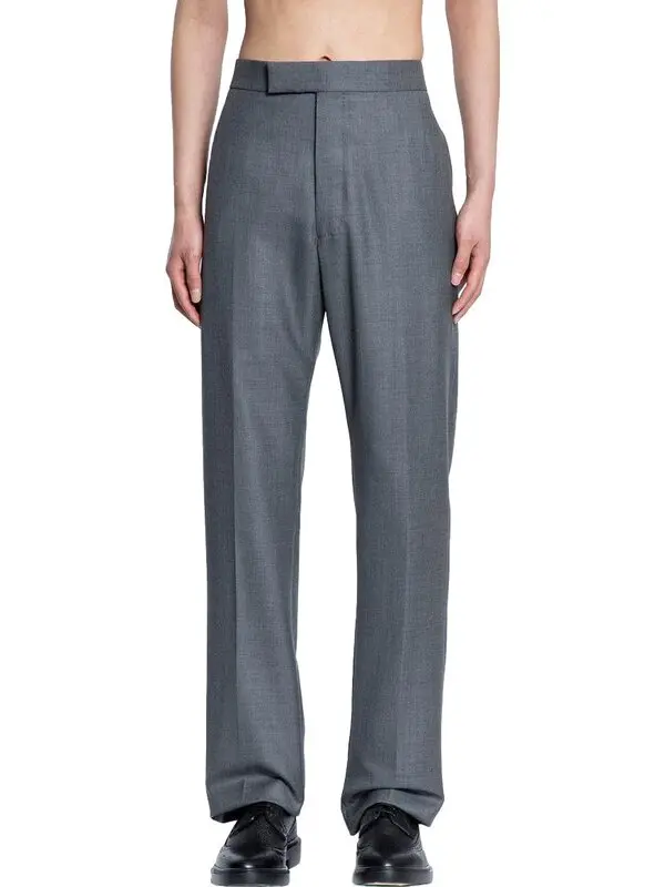 Thom Browne Super 120s Twill Fit 1 Back Strap Trousers - Grey