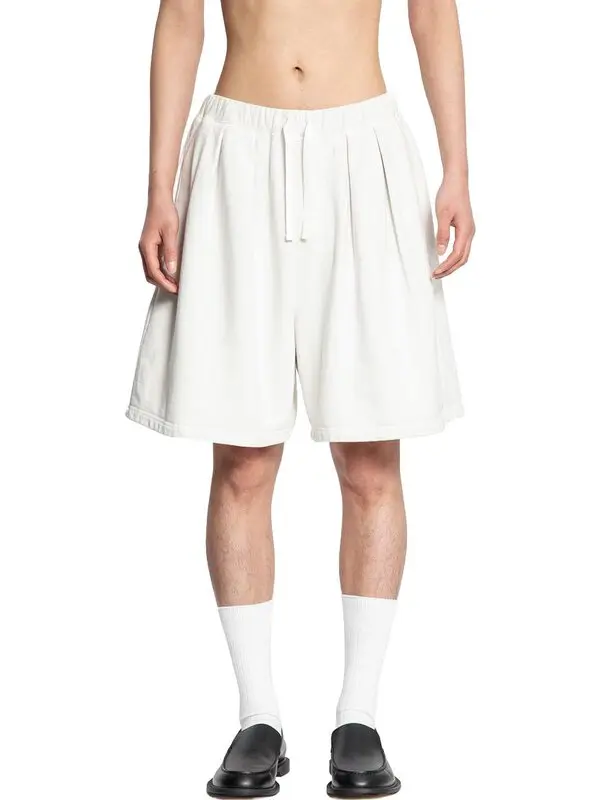 ANCELLM Tuck Sweat Short - White