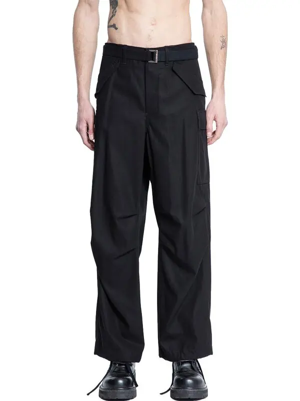 Sacai Cotton Twill Trousers - Black