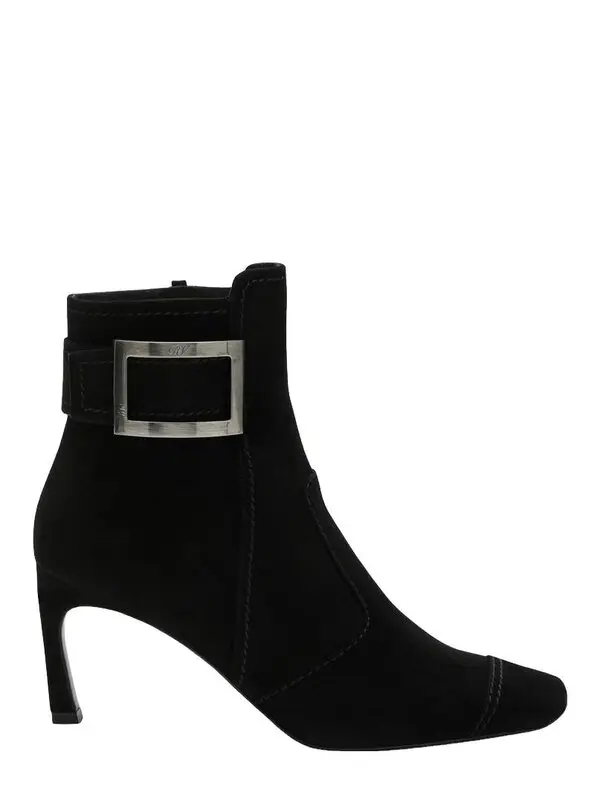ROGER VIVIER Trompette Suede Ankle Boots - Black
