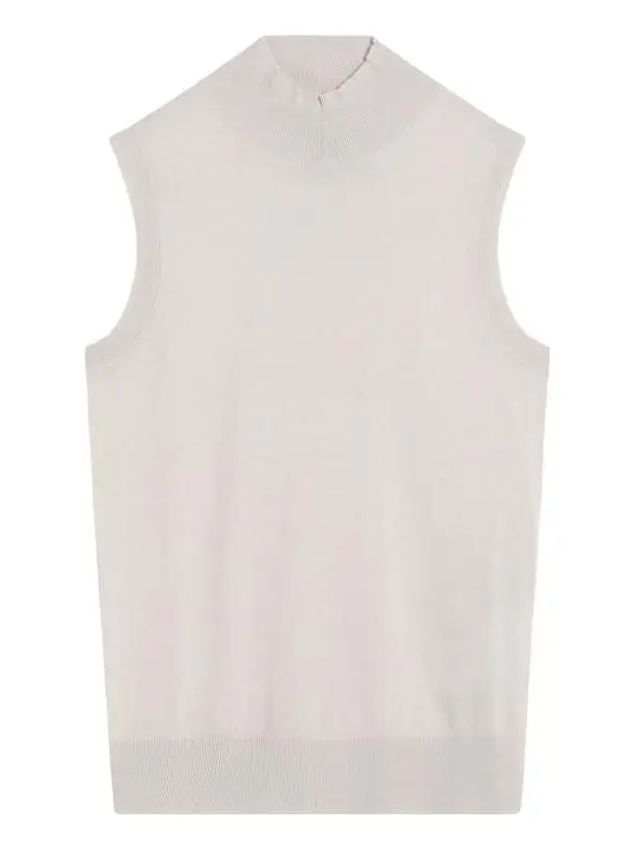 Max Mara Virgin Wool Turtleneck Vest - White