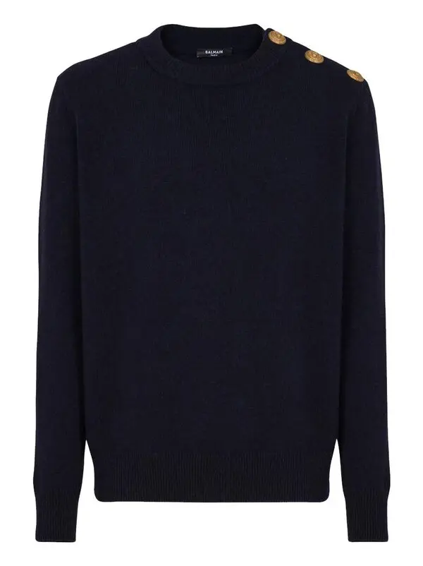 Balmain Classic Crew Neck Sweater - Blue