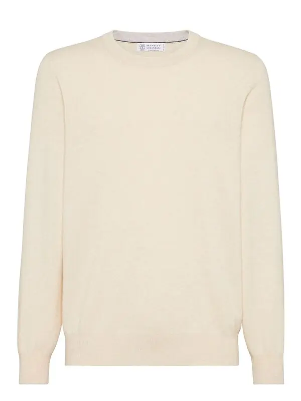 Brunello Cucinelli Cashmere Crew Neck Sweater - Beige