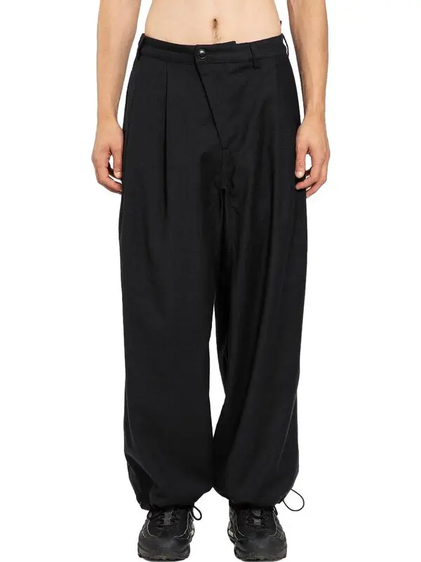 MAHARISHI Asymmetrical Pleated Trousers - Black