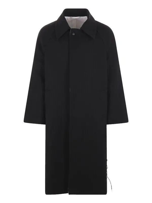NAMACHEKO Single-breasted Coat - Black Stripe