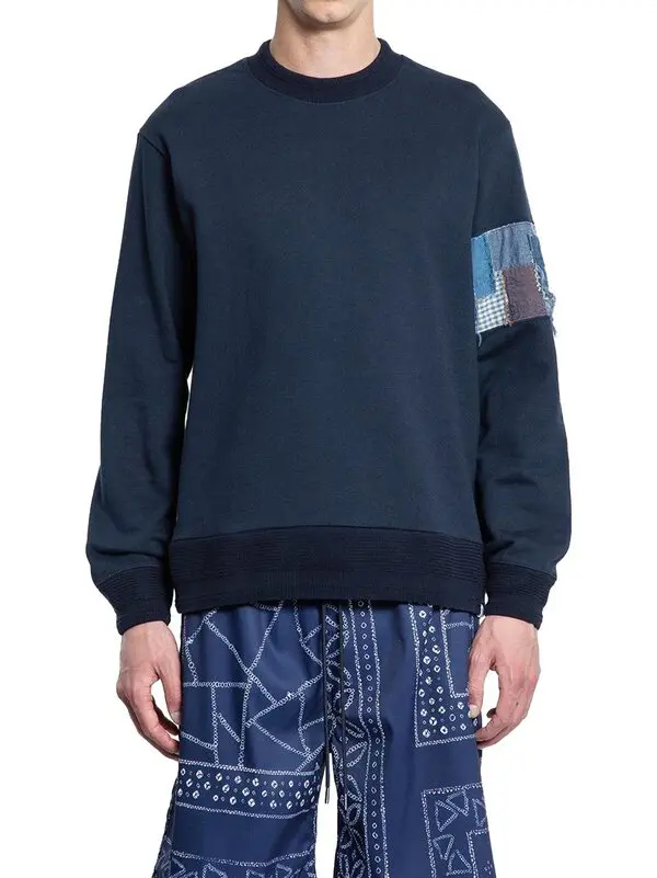 KUON Boro Trimmed Sweatshirt - Blue