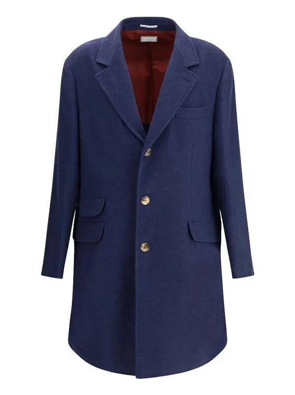Brunello Cucinelli Lightweight Cloth Coat - Blue