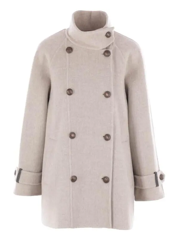 Brunello Cucinelli Pea Coat - Cool Beige
