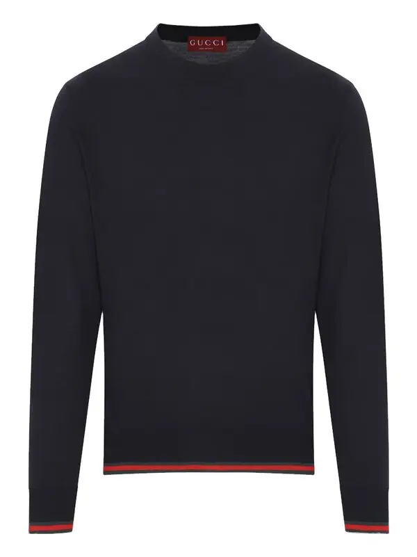 Gucci Wool Knit Sweater - Ink Green Red