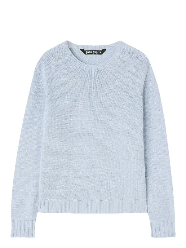 Palm Angels Curved Logo Sweater - Blue