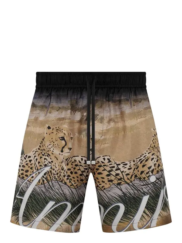 Amiri Cheetah Print Drawstring Shorts - Multicolor
