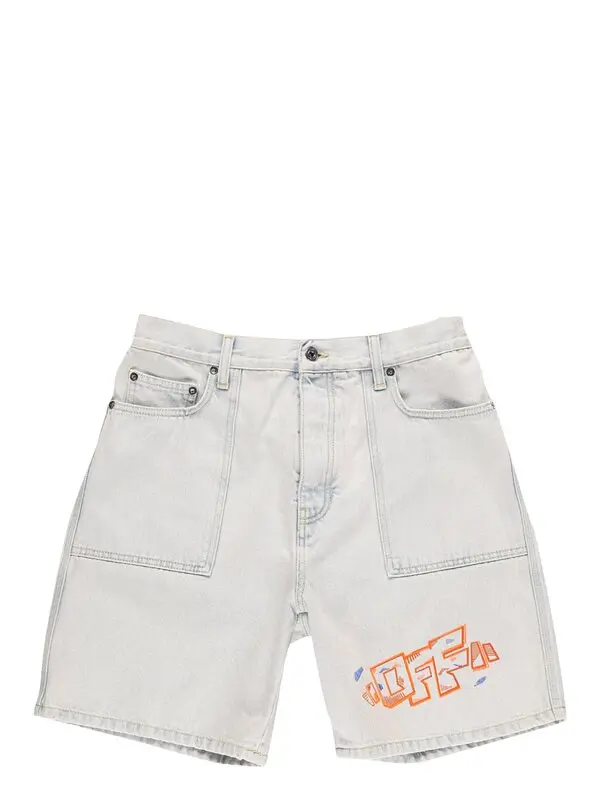 Off-White Utility Denim Shorts - Blue