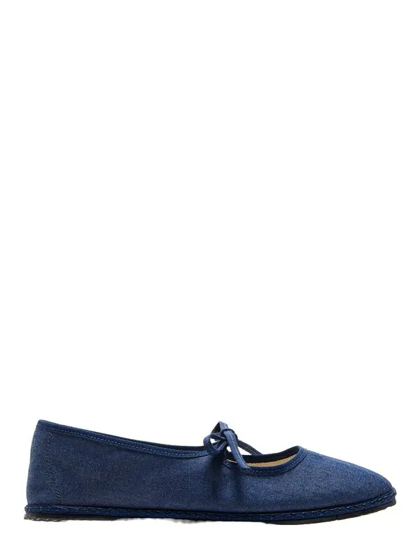 VIBI VENEZIA Brigitte Denim Mary Jane Flats - Blue