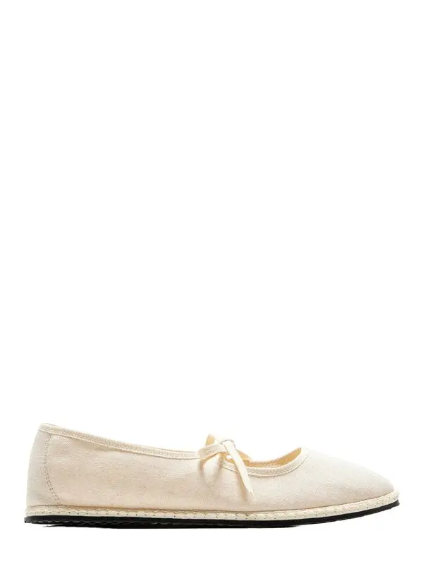 VIBI VENEZIA Brigitte Linen Mary Jane Flats - Neutral