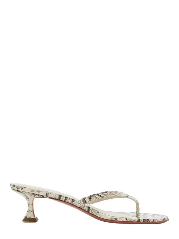 Amina Muaddi Juliette Snake-effect Leather Thong Sandals - Animal